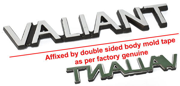 CL & CM "Valiant" Stick-On Badge WITH fastening tape FITS Chrysler ...