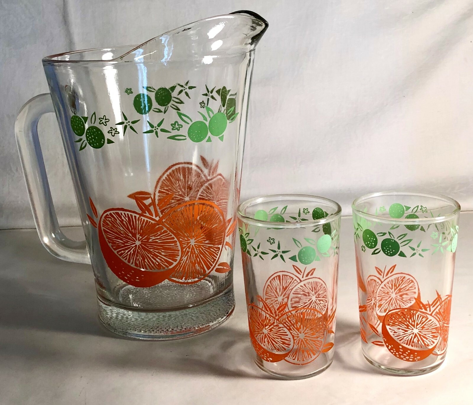 Vintage Orange Pitcher Set | eBay
