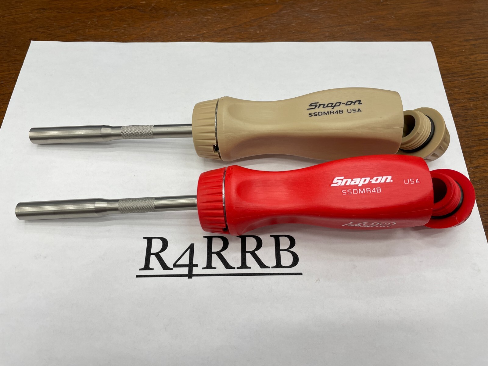 Snap-on Tools USA NEW BULK Ratcheting Screwdriver 2pc Lot Set Red & Tan ...