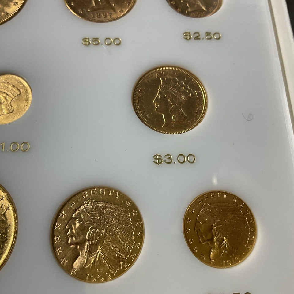 RARE Complete Pre-33 U.S. Gold, 11-Coin Type Set in Capital Holder, AU ...