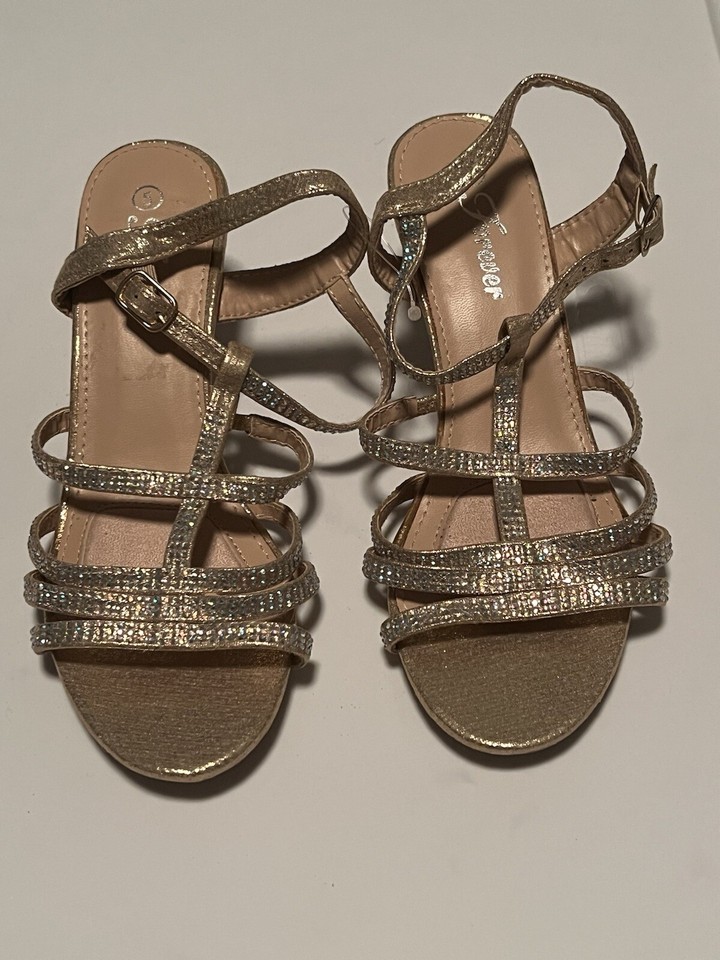 Size 5 Silver Gold Multicolor Reflective Gem Rhinestone Encrusted ...