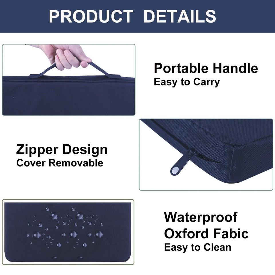 Portable Bleacher Seat Cushions with Handle, 2 Inches Thick, Waterproof ...