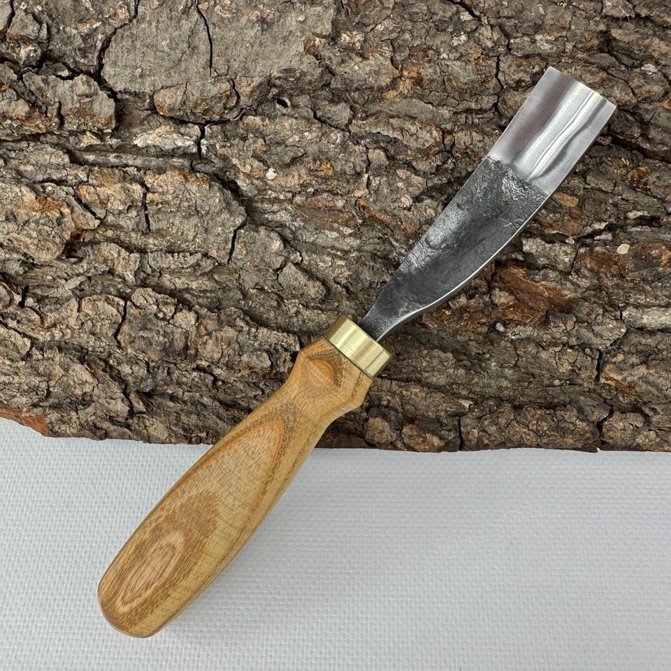 Wood Carving Gouge – Hand-Forged 52100 Steel, Ash Handle, Sharp Curved ...