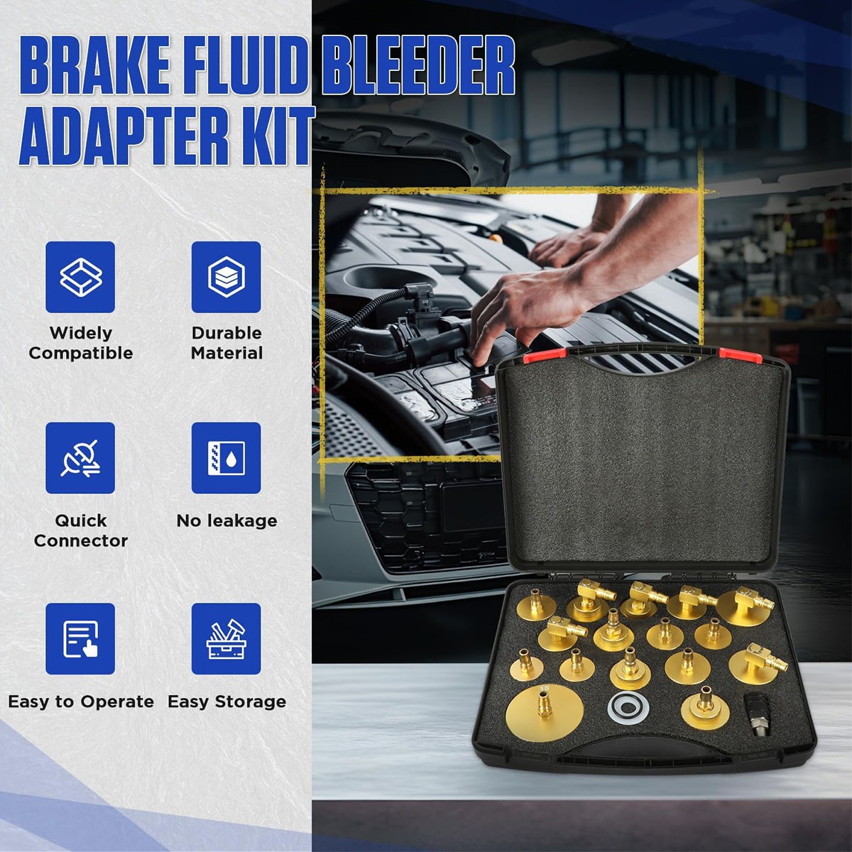 Brake Bleeder Adapter Kit Master Cylinder Adapter Set for Brake Fluid ...