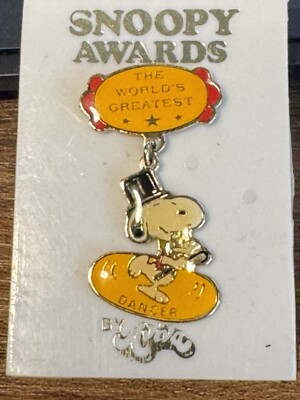 Vintage 1970s Snoopy Awards “The World’s Greatest Dancer” Pin by Aviva ...