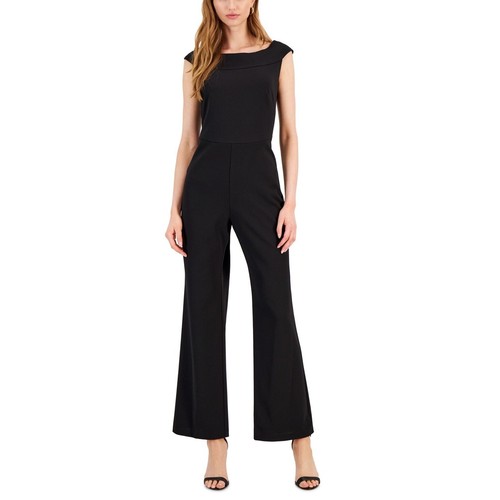 Connected Women's Scuba Crepe Sleeveless Wide Leg Jumpsuit Black Size 8 ...