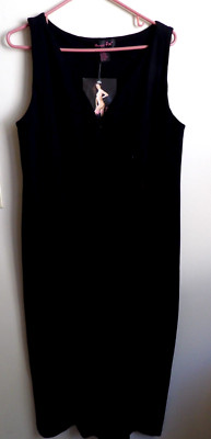 Shape FX Women's Black Sleeveless V-Neck Front Zip Dress 16T NWT | eBay
