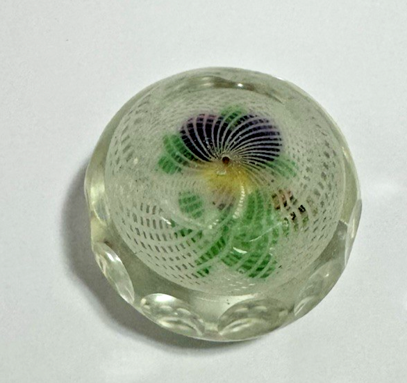 Antique French? Chinese?Pansy Paperweight Lampwork Faceted 3" diam. | eBay