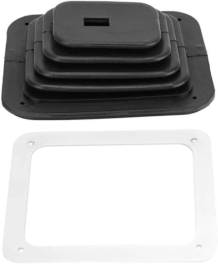 Universal Small Hurst Style Rubber Shifter Boot W/ Trim Plate 5-1/2" x ...
