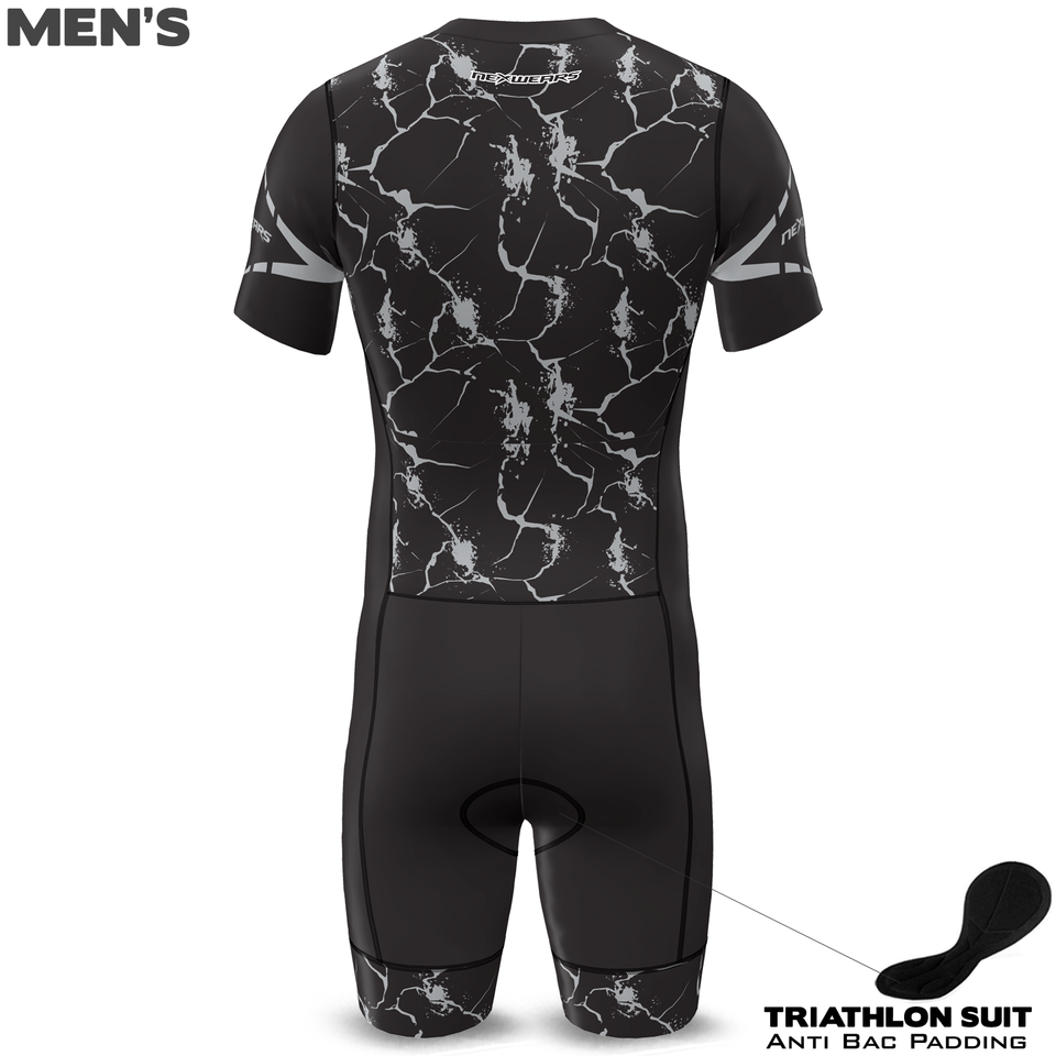 Men Triathlon Trisuit Cycling Running Swimming Jumpsuit Tri Skinsuit ...