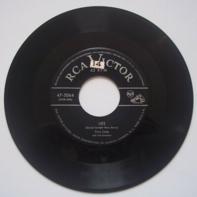 PERRY COMO with THE RAMBLERS - LIES / DON'T LET THE STARS GET - 45 RPM ...