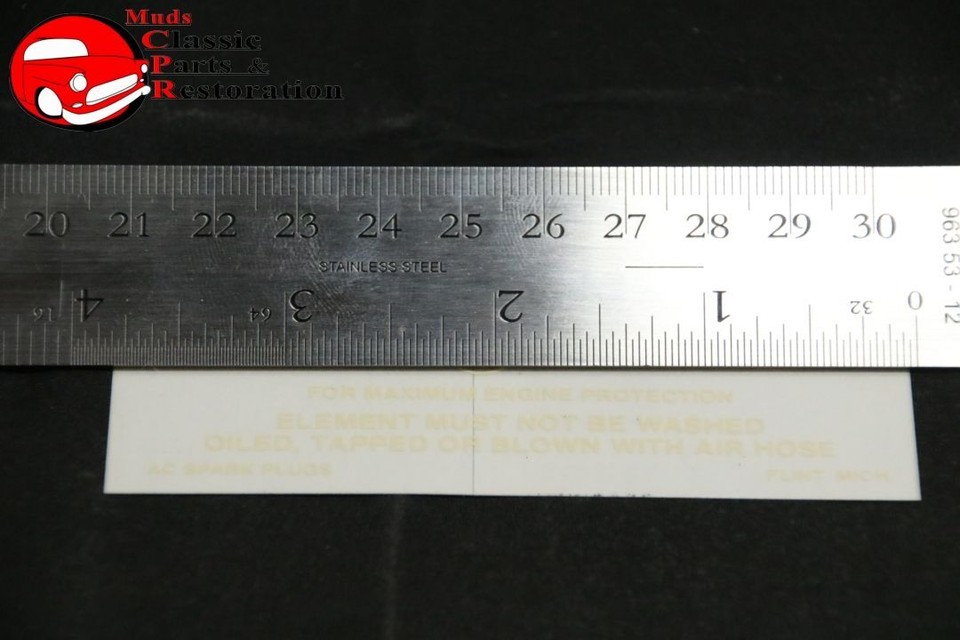 61-64 Impala 409 2x4 Air Cleaner Service Instruction Decal Filter ...