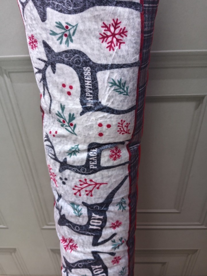 Christmas Winter Fabric Printed Draught Draft Excluder Door Snake ...