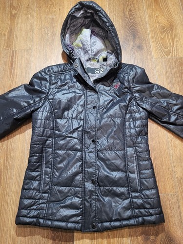 WOMEN’S FOX 🦊 RACING HOODED PUFFER JACKET BLACK PRINTED LINER SIZE ...