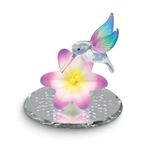 Glass Baron Handcrafted Lavender Lily Hummingbird Glass Figurine | eBay