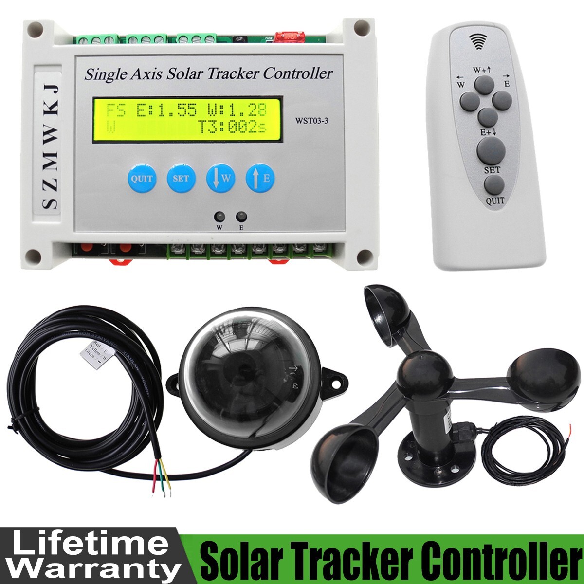 Solar Tracker Dual Axis Controller With Wind Sensor - Automatic Sun ...