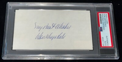 Don Drysdale "My Best Wishes 1962 Cy" Autographed Signed 3x5 Auto index ...