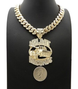 No Limit Records Pendant 12mm 18",20",24" Stone Filled Chain Necklace ...