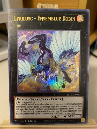 Yugioh Lyrilusc Ensemblue Robin LED8-EN037 Ultra Rare &One Other Pack ...