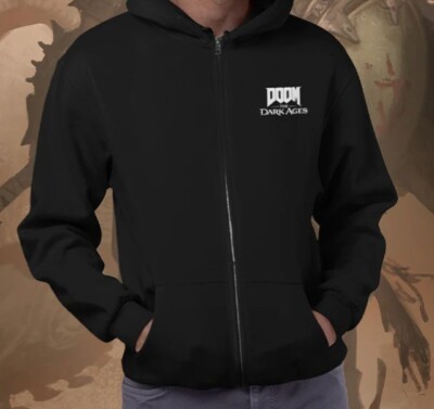 Doom Dark Ages LOGO Hoodie Zip Up Serrat Doom Slayer Bethesda S M L 2 3 ...