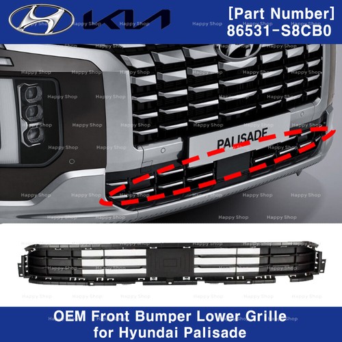 86531S8CB0 Genuine OEM Front Bumper Lower Grille for Hyundai Palisade ...