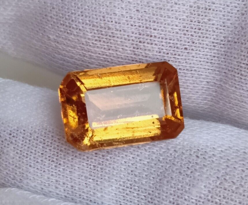 Yellow Hessonite Garnet Octagon Cut 9.30 Cts Mozambique Loose Gemstone ...
