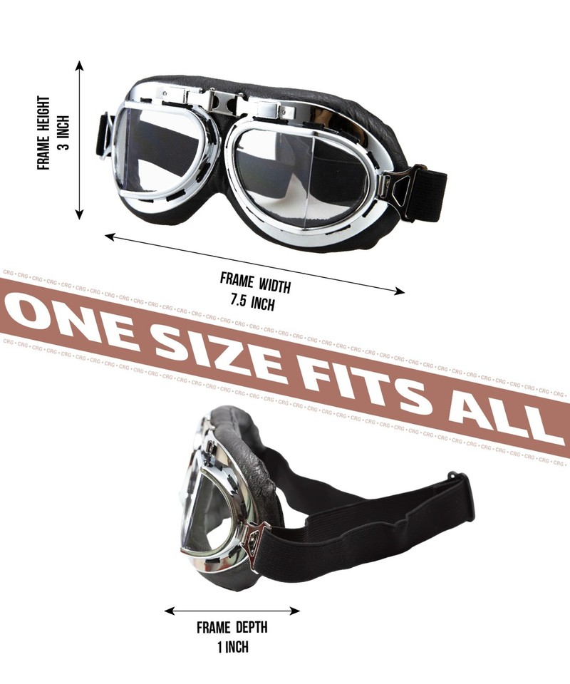 New CRG Vintage Bike Aviator Pilot Motorcycle Cruiser Scooter Goggles ...