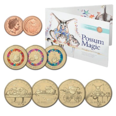 2017 Possum Magic 7 Coin Set - $2, $1 Dollar & 1 Cent Collection ...