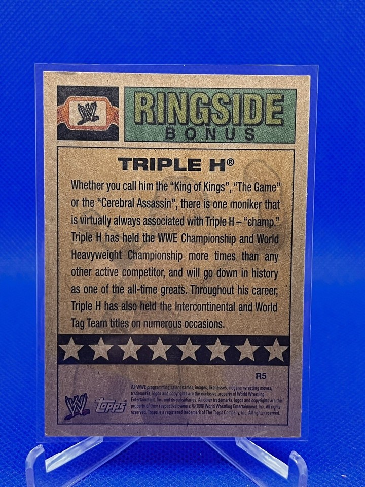2008 Topps WWE Ringside Bonus Triple H #R5 | eBay
