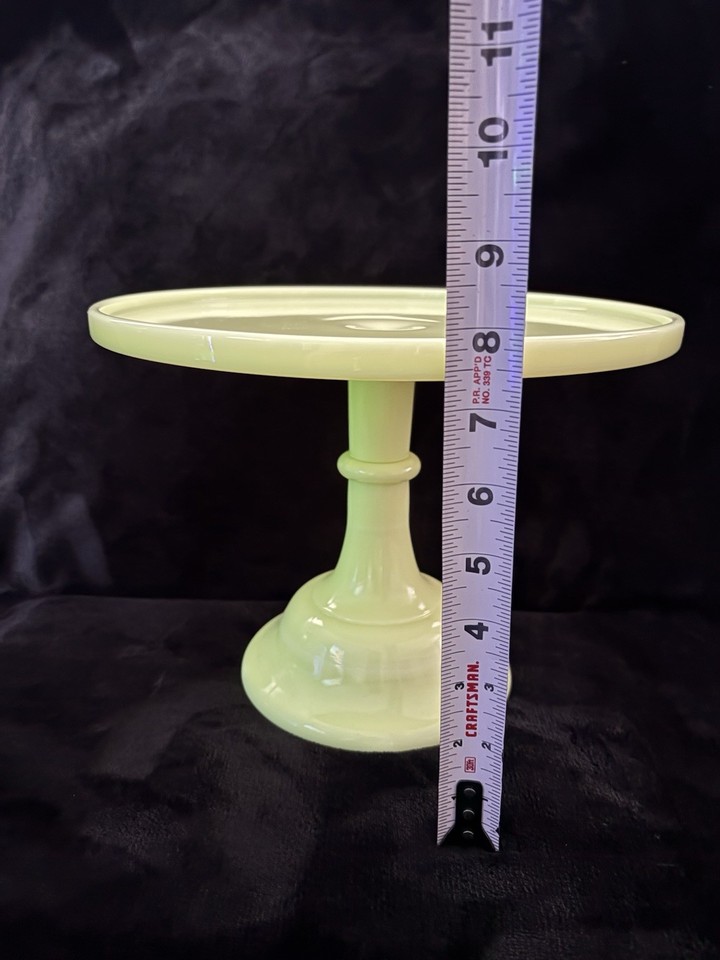 Original Vintage Mosser Glass USA Cake or Cupcake Stand Uranium Glass ...