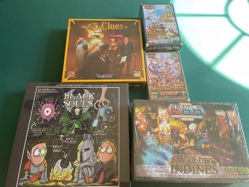 Board Game Lot New Unsealed (Battlecon War of Indines, 13 Clues, others ...