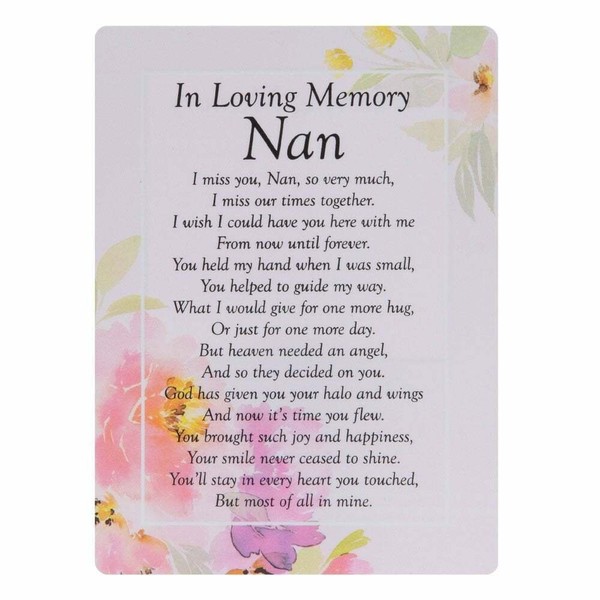 in Loving Memory Nan Graveside Memorial Card - Ty199 for sale online | eBay