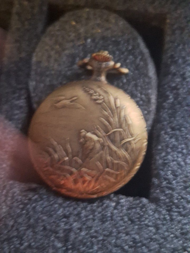 Andre Rivalle Vintage Pocket Watch 17 Jewels Dog Bird Hunting Scene ...