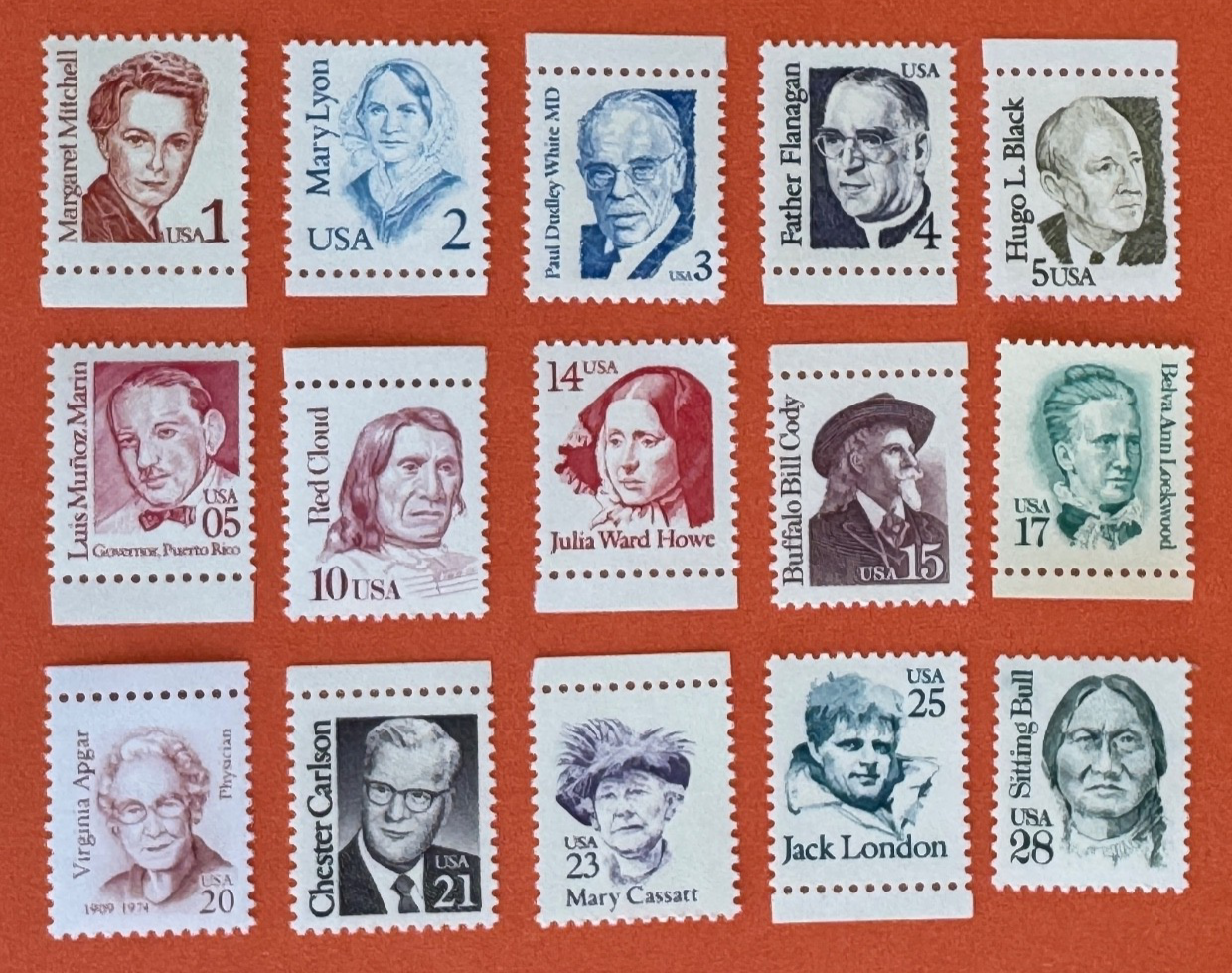 US Stamps Scott 2168-2183 single set of 15 Great Americans M/NH Very ...