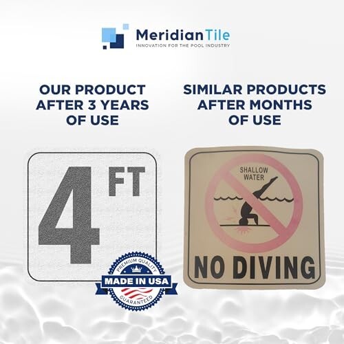 4FT Pool Depth Markers, 6x6 Inches Vinyl Pool Stickers, 3 Pack For DECK ...