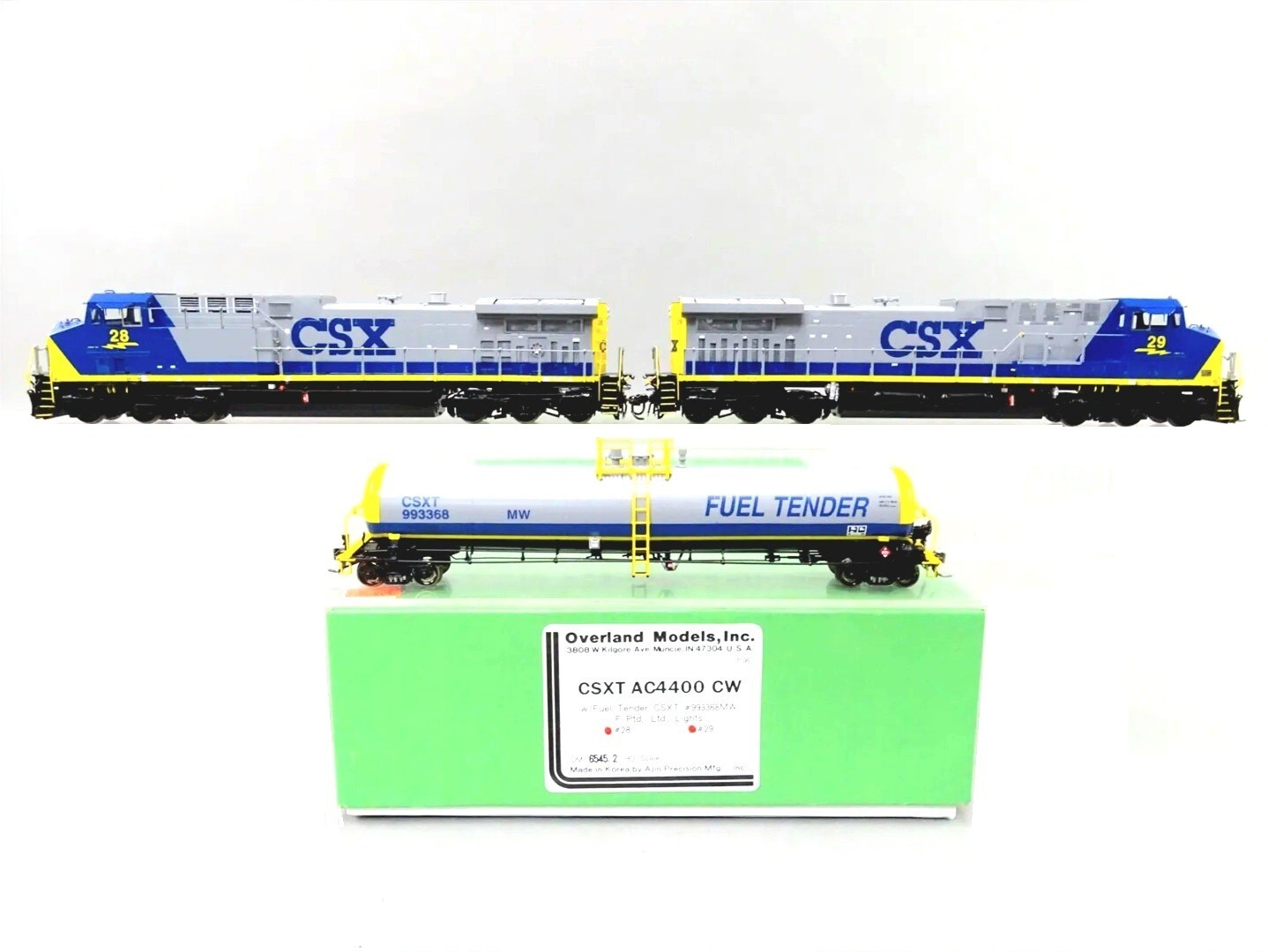 Overland OMI Ajin CSX GE AC4400CW Set + Fuel Tender #6545.2 HO Brass Model | eBay