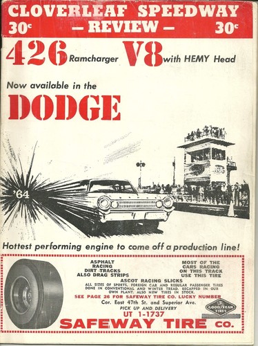 Cloverleaf Speedway Review Program 1964 Cleveland Ohio No Writing Stock ...