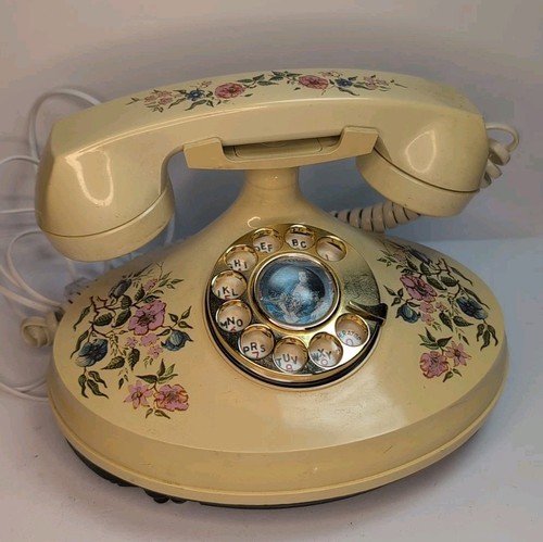 Vintage 1973 The Empress Rotary Telephone Floral Victorian Style ...