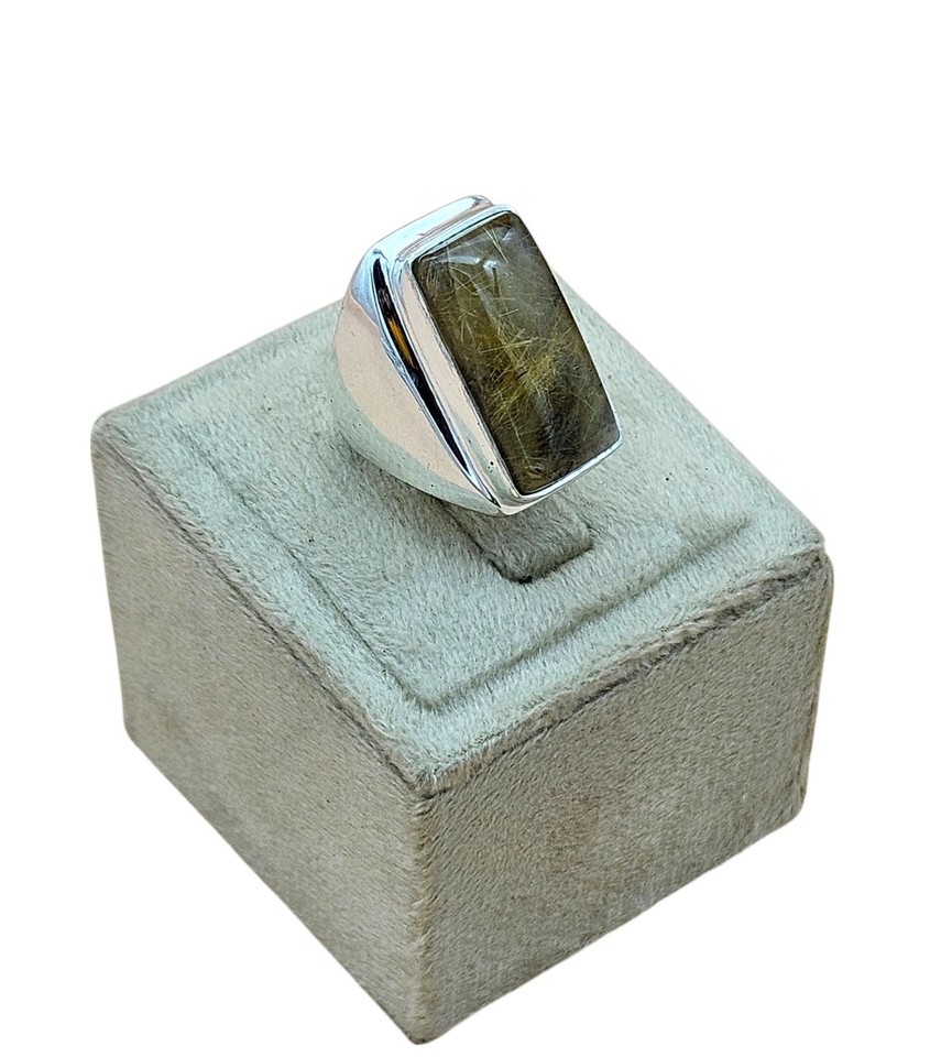 Stunning 925 Silver Overlay Natural Semi Precious Gemstone Designer Men ...