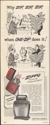 1952 Vintage ad for Zippo Lighters Art Cartoon (111517) | eBay UK