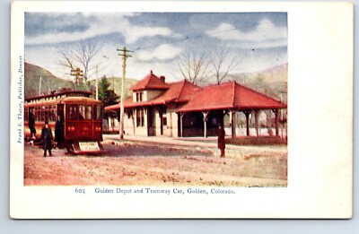 Postcard Colorado Golden Golden Street Car Depot Interurban ? | eBay