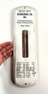 RARE Dodge City Kansas KS Rendering Advertising Thermometer Dead ...