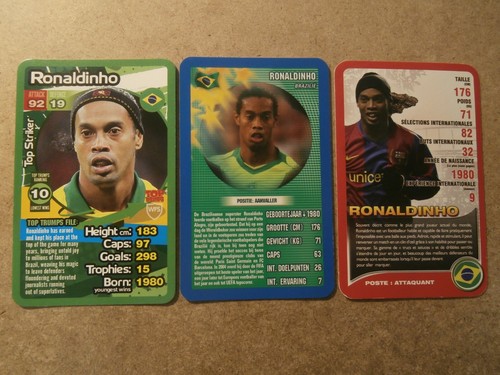 RONALDINHO, 3 TRADING FOOTBALL ROOKIE CARDS, COLLECTOR (JT29) | eBay