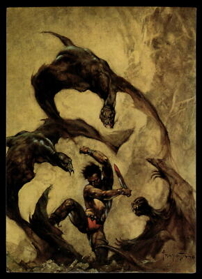 Frank Frazetta Fantasy Art Exotic Sexy Pin Up Card Winged Terror Battle ...