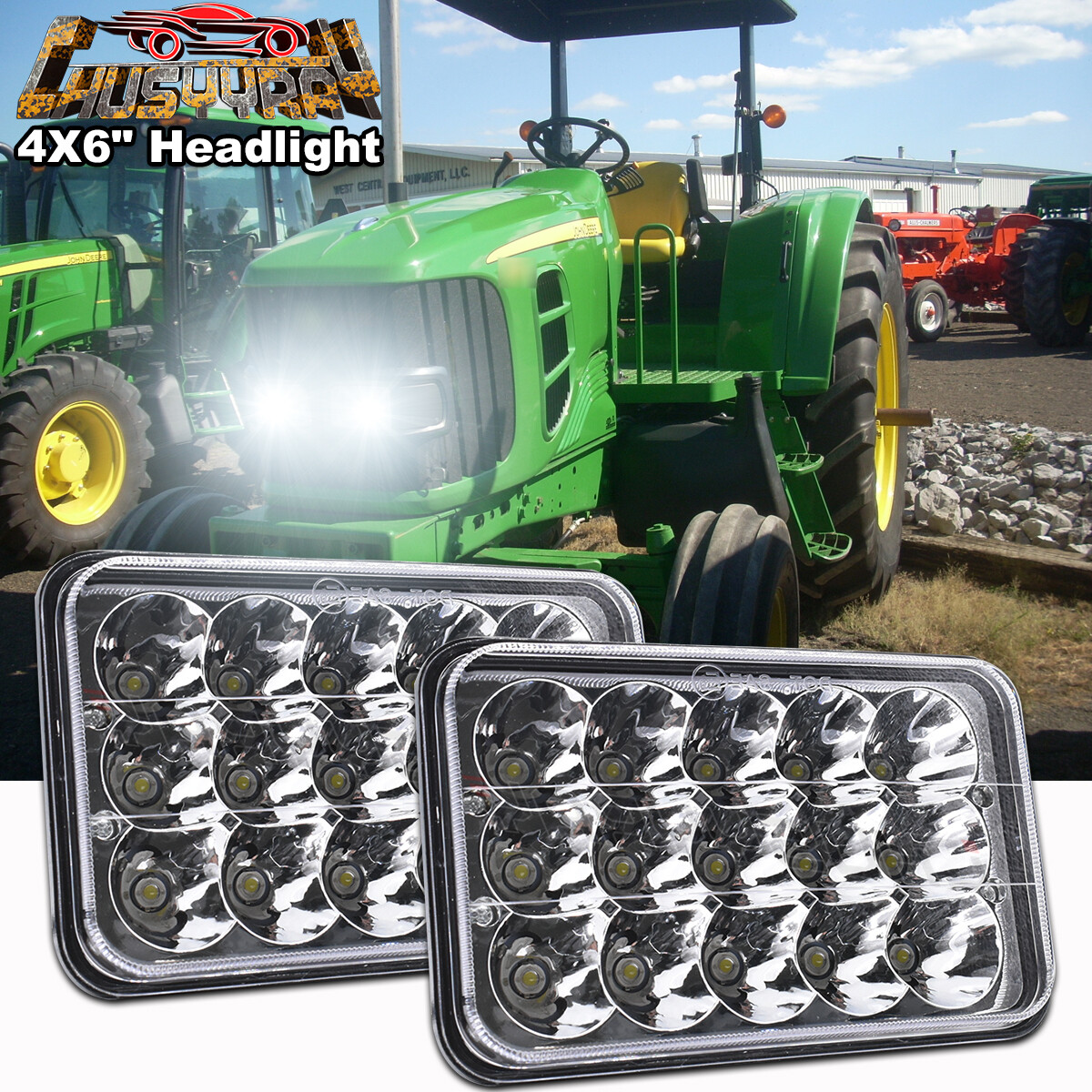 2X LED Headlight For John Deere 6330,6415,6420,6430,6615,6715 AL152328 ...