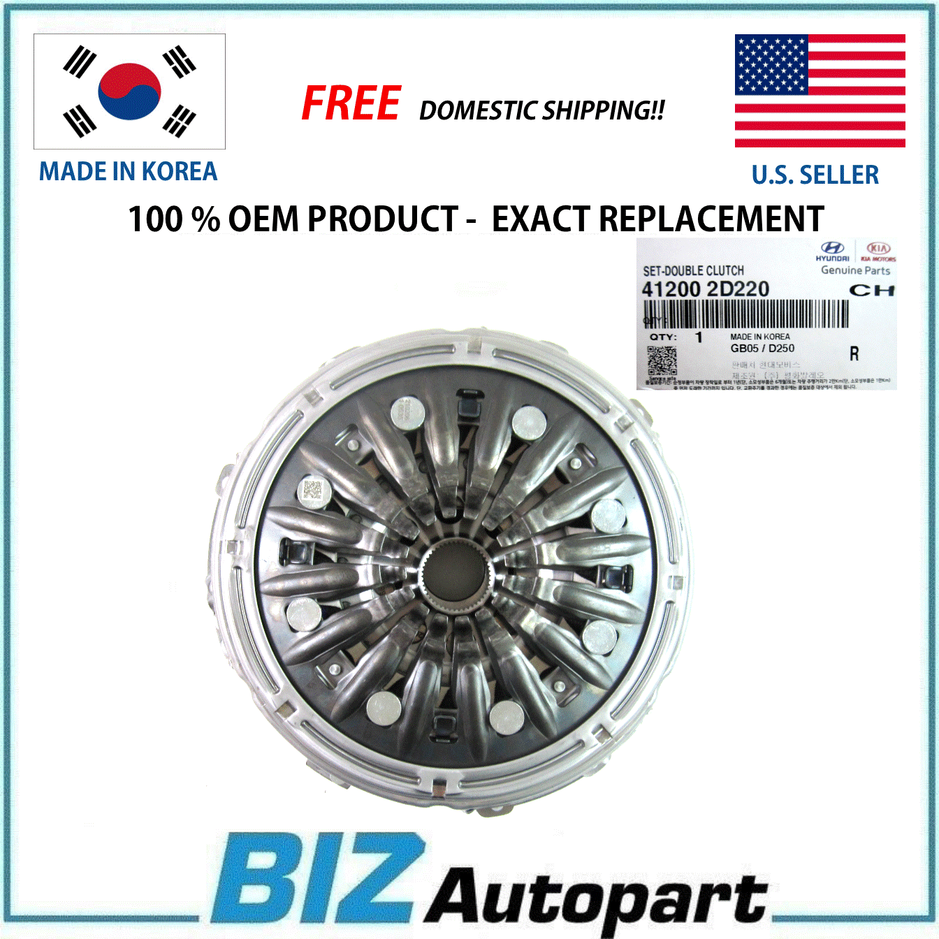 GENUINE !! Automatic Double Clutch Set for 15-22 HYUNDAI KIA 41200 ...