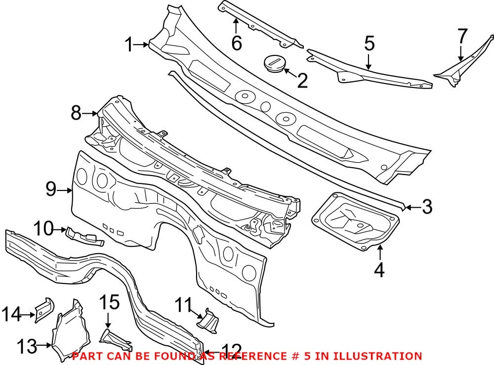 Genuine OEM Driver Left Upper Outer Cowl Grille Panel Seal For BMW X1 ...