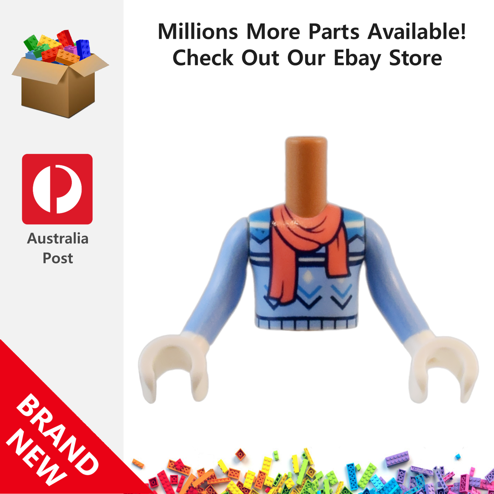 Genuine LEGO™ Medium Dark Flesh Torso Mini Doll Boy Bright 104 6442678 ...