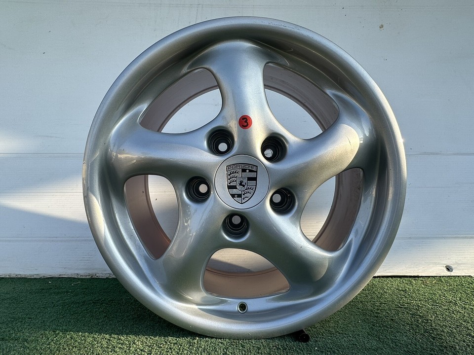 PORSCHE 986 911 TURBO TWIST 17" GENUINE FACTORY ORIGINAL OEM WHEELS ...