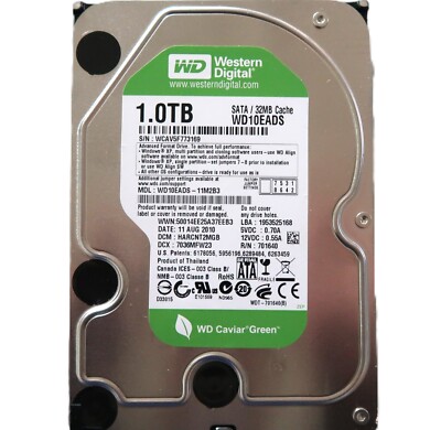 WD WD10EADS-11M2B3 HARCNT2MGB ( Wcav ) Thaïlande 1TB 3.5 " SATA HDD ...